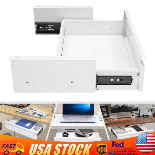 Under Desk Drawer Hidden Fixing Desktop Organizer Slide Out Table Tray ...