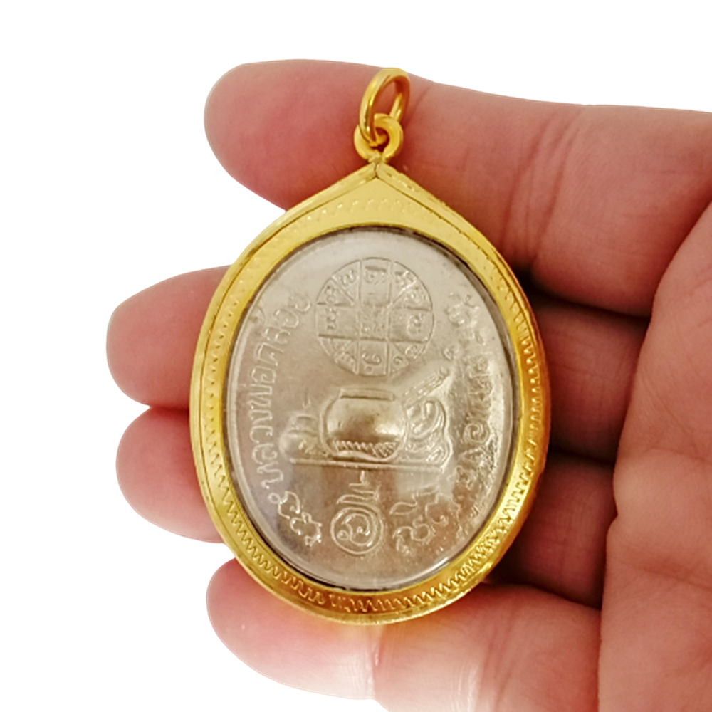 Thai Amulet pendant luck charm success Hindu Magic Ganesha OM Micron of ...