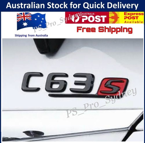 Gloss Black C63S C63 logo Trunk emblem badge For Mercedes-Benz C63 AMG ...