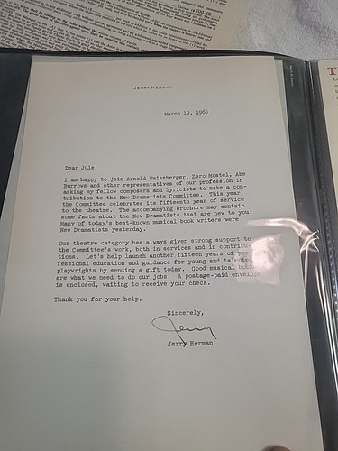 JERRY HERMAN - TYPED LETTER SIGNED 03/19/1965 | eBay