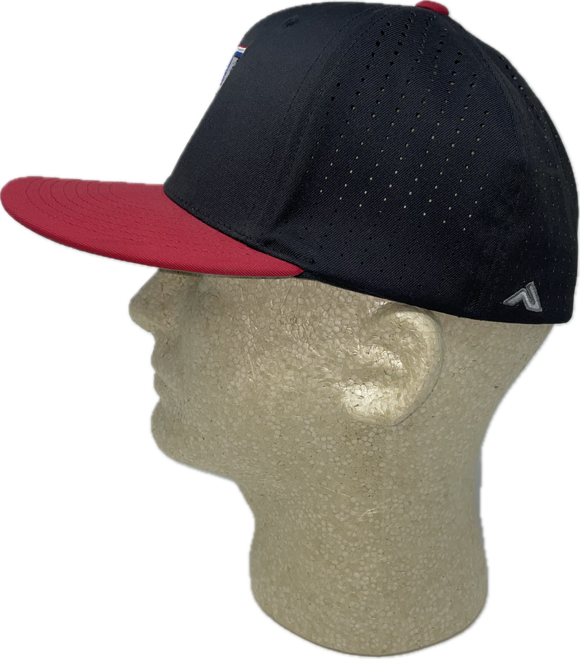 Baseball Cap Hat NLB Black Red White Blue Fitted SM-MD Embroidered Grey ...