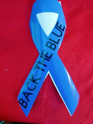 BACK THE BLUE RIBBON CAR DECAL,3x5 | eBay
