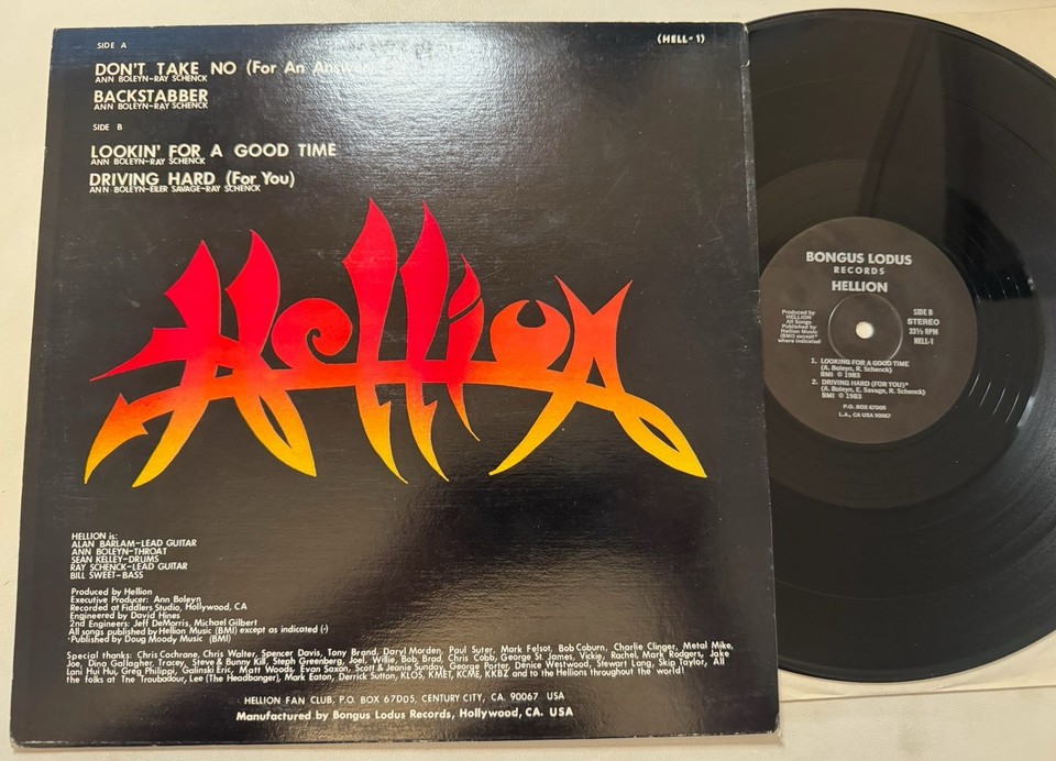 Hellion - Hellion (12", MiniAlbum, Fir) 1983 Bongus Lodus Records HELL-1 | eBay