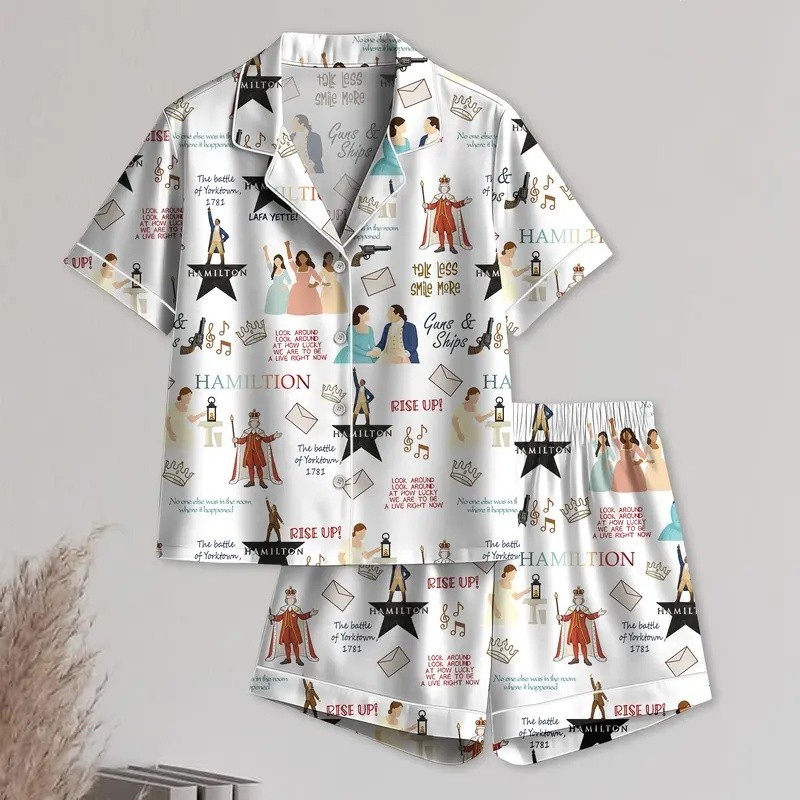 Hamilton Musical Satin Pajamas Set, Broadway Sleepwear, Luxury Fan Gift ...