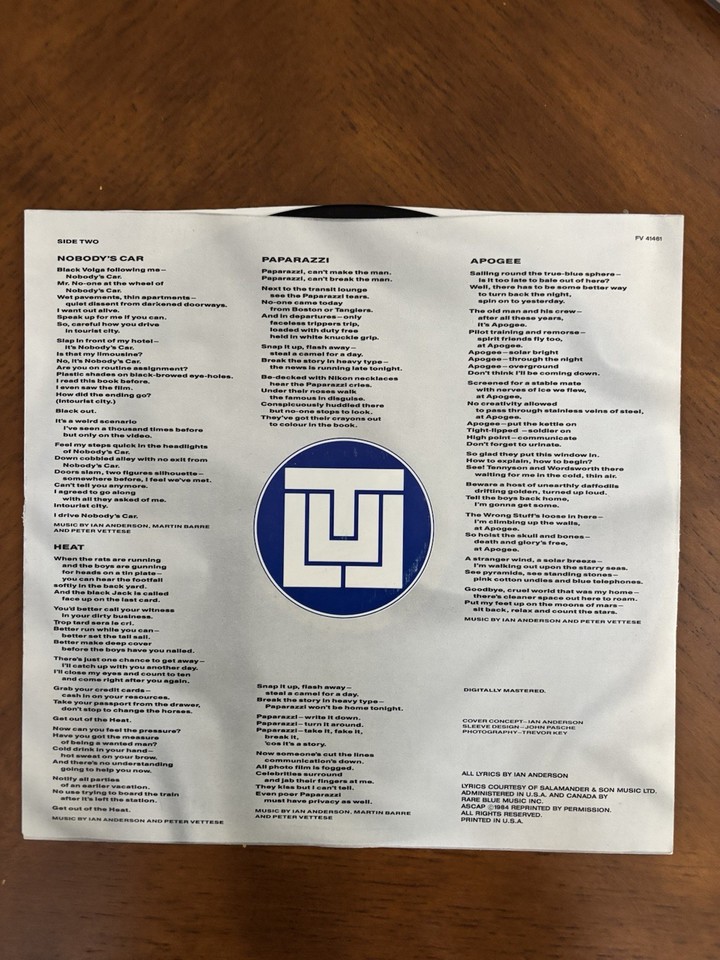 Jethro Tull-Under Wraps 1984 Rock LP 12" VINYL FV41461 | eBay