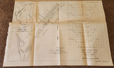 1915 MERMENTAU RIVER LOUISIANA AND VICINITY ENGINEERING MAP 9 x 11.75 ...