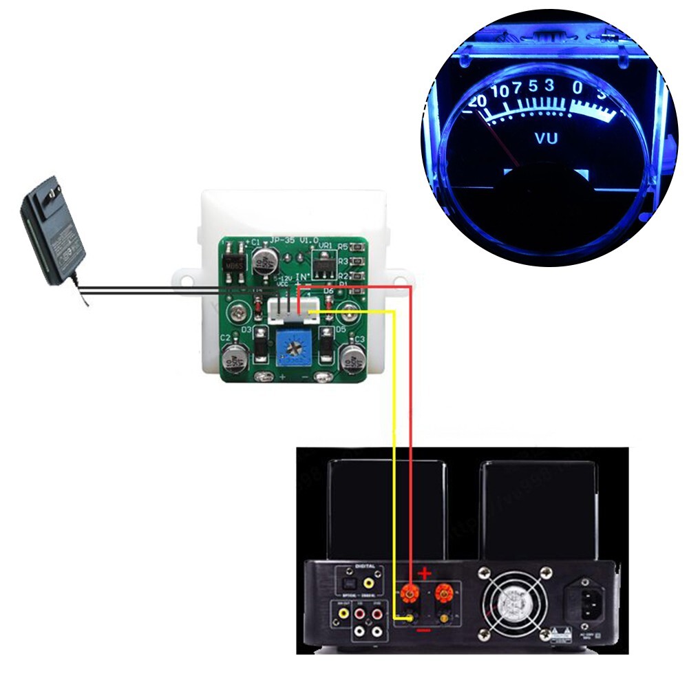 1 Set VU Meter Amplifier Head Accessories Electrical Front Gall Bladder ...