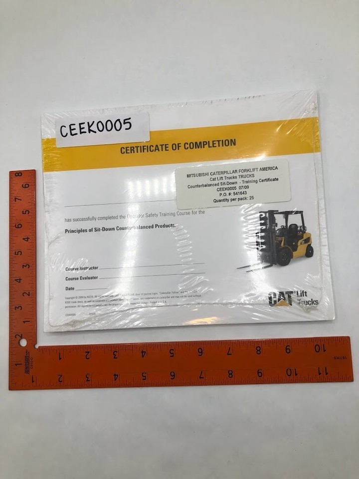 CEEK0005, CAT, Certificate of Completion SKU-04230504SR | eBay