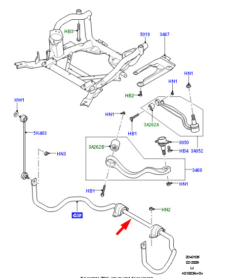 Land Rover Range Rover L322 Front Stabilizer RBL500732 OEM for sale ...