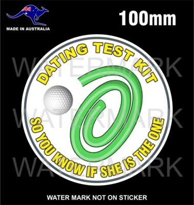 FUNNY DATING TEST KIT STICKER FOR TOOLBOX BEER FRIDGE MANCAVE ETC ...