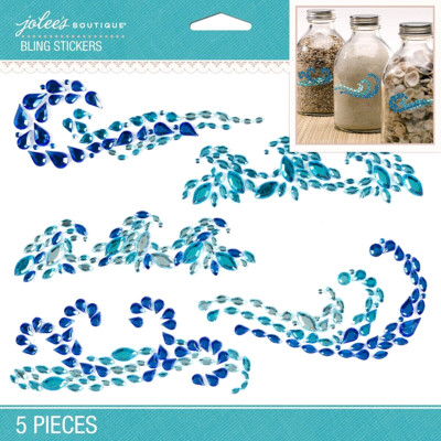 Waves Surf Beach Bling Blue Aqua Rhinestones Gems Jolee's Boutique ...