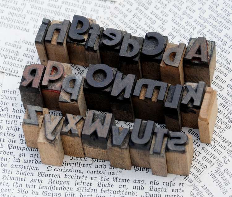 A-Z mixed alphabet letterpress wooden printing blocks wood type Vintage ...