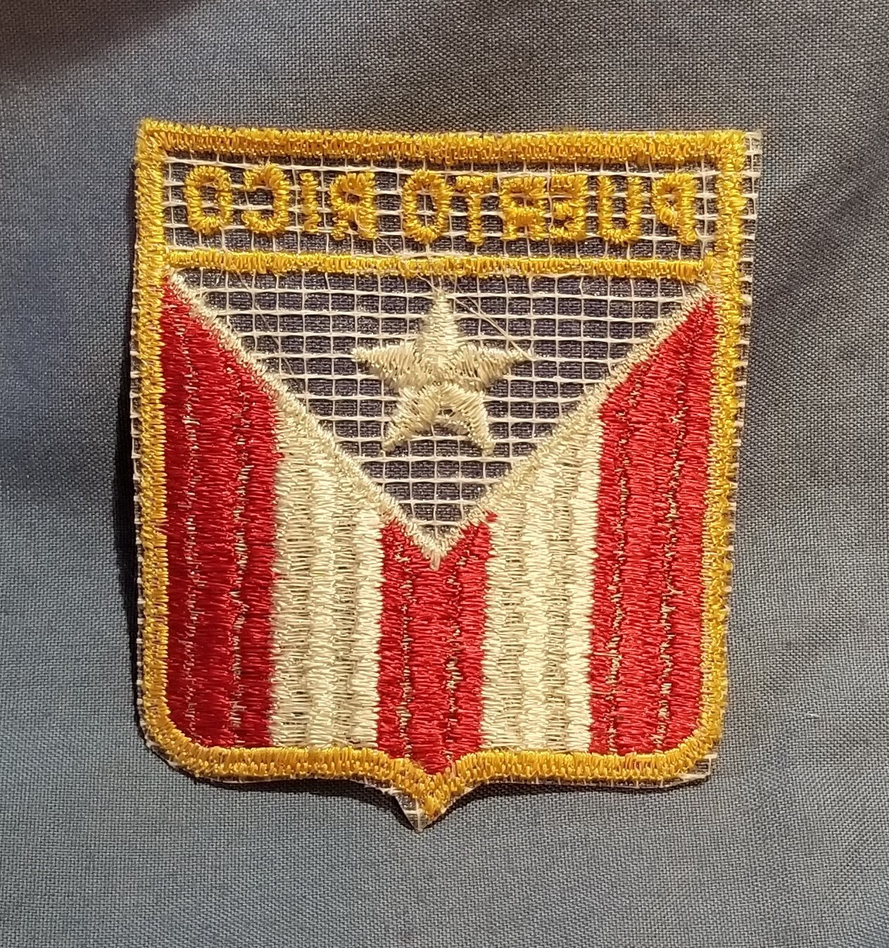 LMH PATCH Woven Badge PUERTO RICO 1952-1995 PUERTORICAN FLAG Shield ...