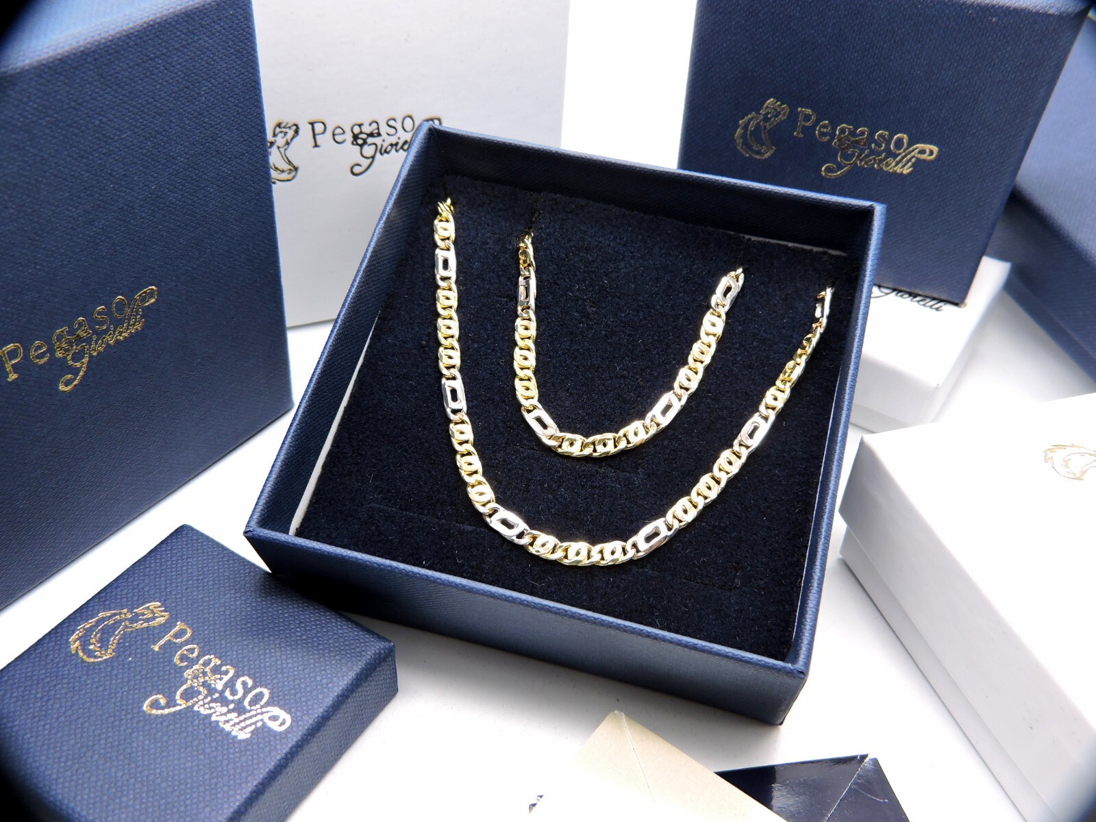 Men's Necklace Gold 18k 750 (1000) Chain Jersey Partridge Bicolor | eBay