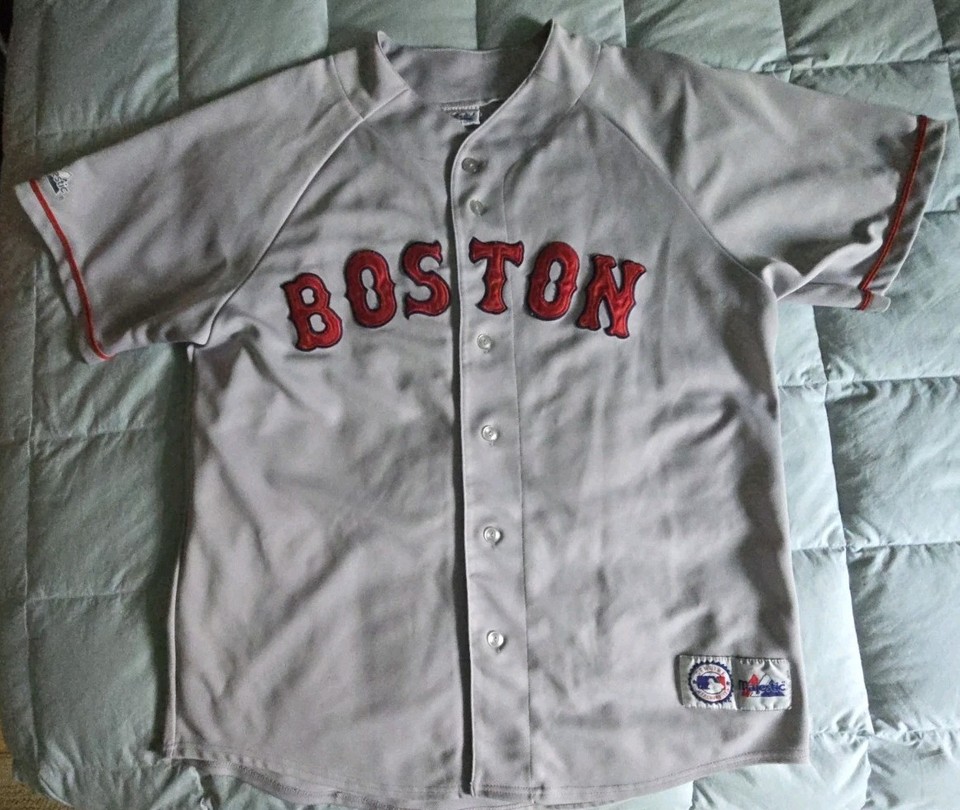 Boston Red Sox Sewn MLB Geniune Merchandise Majestic Jersey Size Adult ...