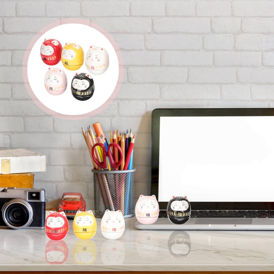 5Pcs Cat Doll Decorative Ceramic Cat Children Plaything one year old ...