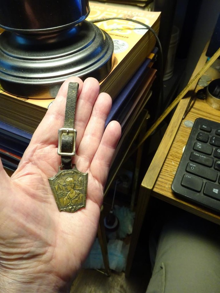 VINTAGE Antique "BOY SCOUT WATCH FOB/LEATHER STRAP" | eBay