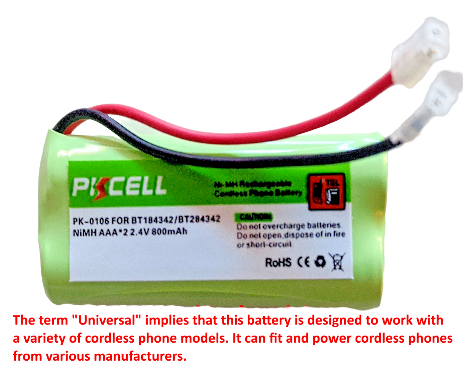 FOR VTECH CORDLESS PHONE BATTERY BT162342/BT262342 2.4V 800MAH NI-MH ...