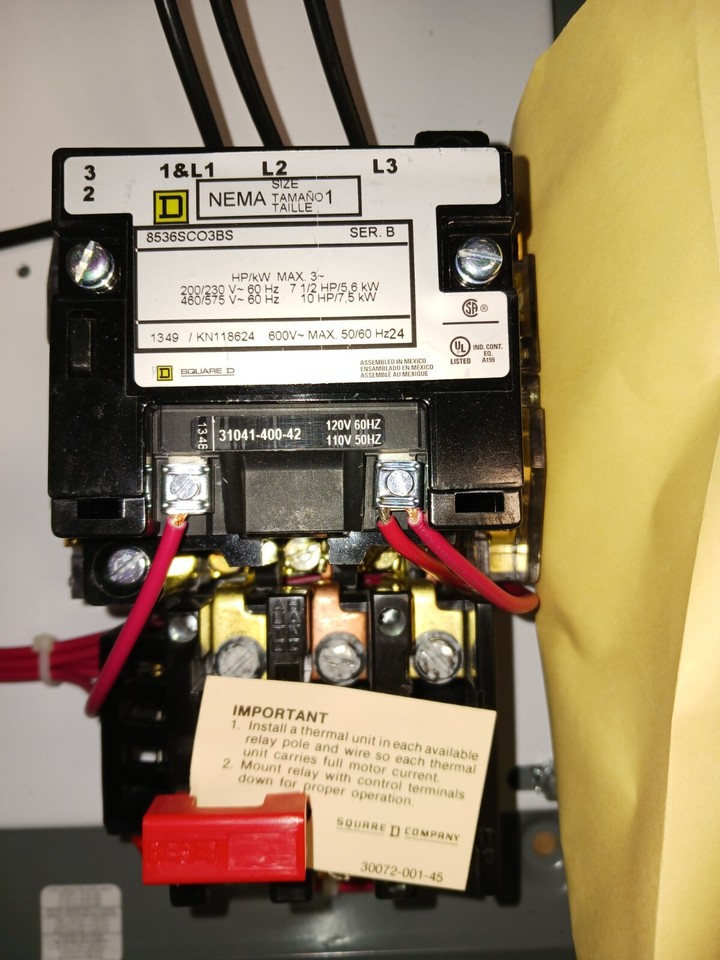 New Square D SIZE 1 Ac Combination Starter 8536SCO3BS 30 Amp Breaker ...