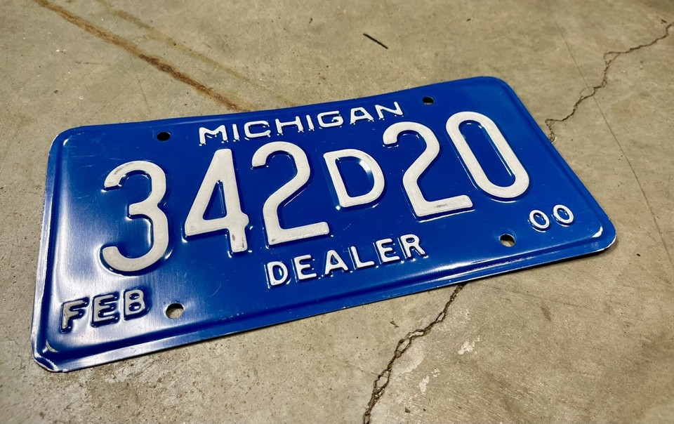 2000 Michigan License Plate Dealer # 342 D 20 | eBay