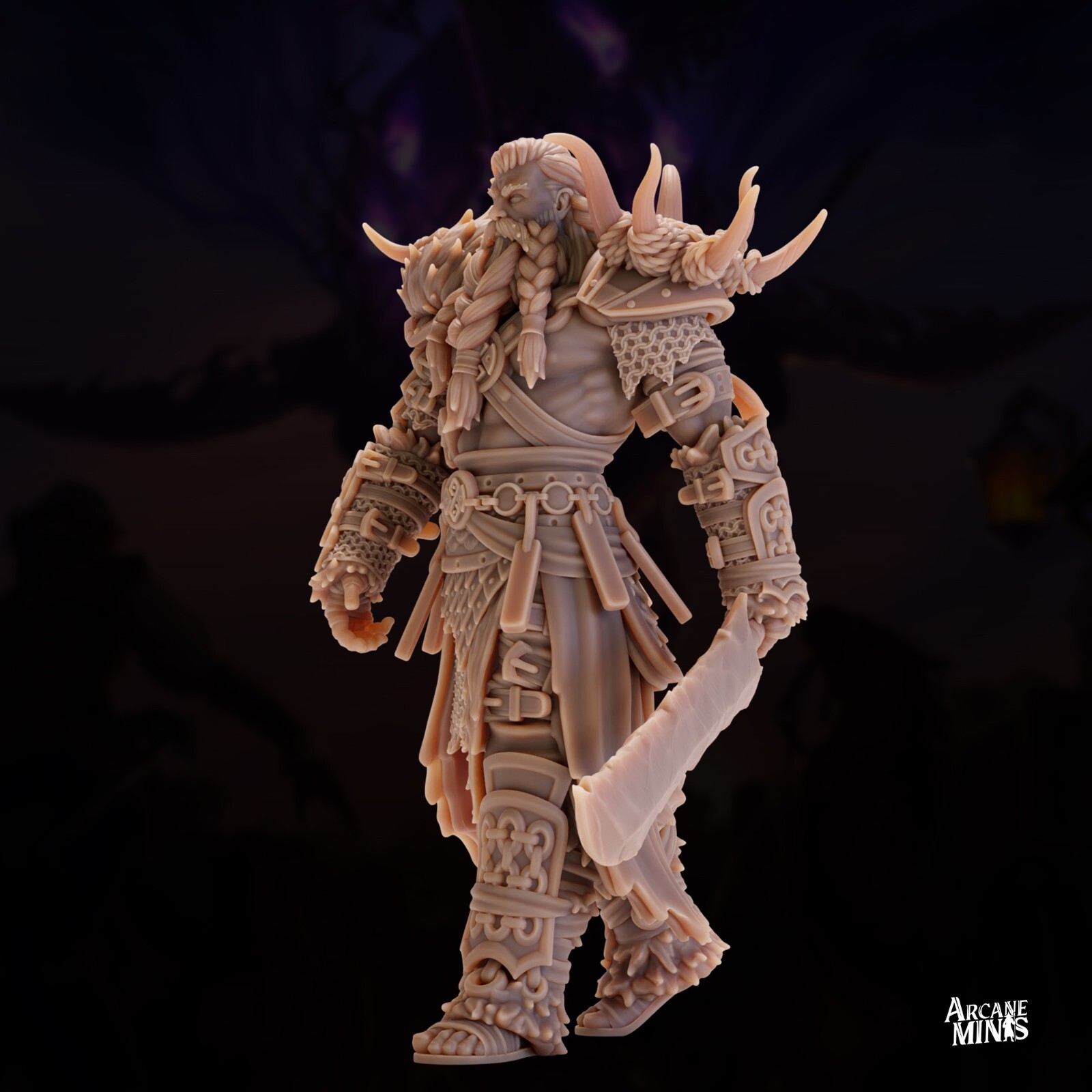 Human Male Frost Barbarian Pose 1 | D&D Miniature | Arcane Minis | 35mm ...