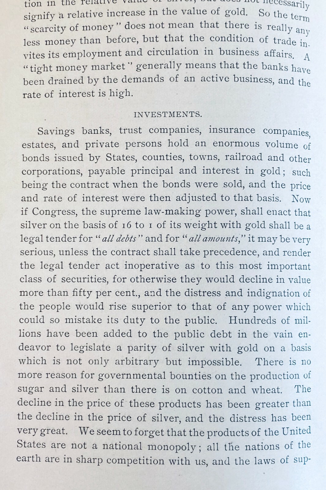 1896 Gold & Silver Currency James Batterson 1st Ed. ~ Wall Street Stock ...