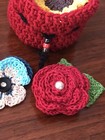 Hand Crocheted Flower Refrigerator Magnets Set w/Crochet Gift Bag🌺USA ...