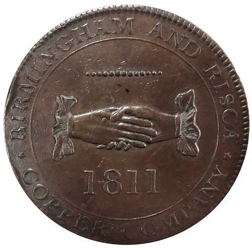 1811 GREAT BRITAIN 1 PENNY BIRMINGHAM CROWN COPPER COMPANY CONDER TOKEN ...