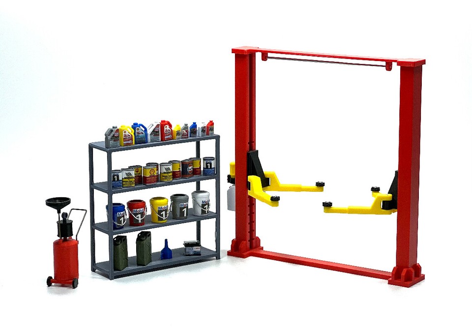 Diorama 1/18 Car Garage Props Model Workshop Repair Tool Scene Model ...