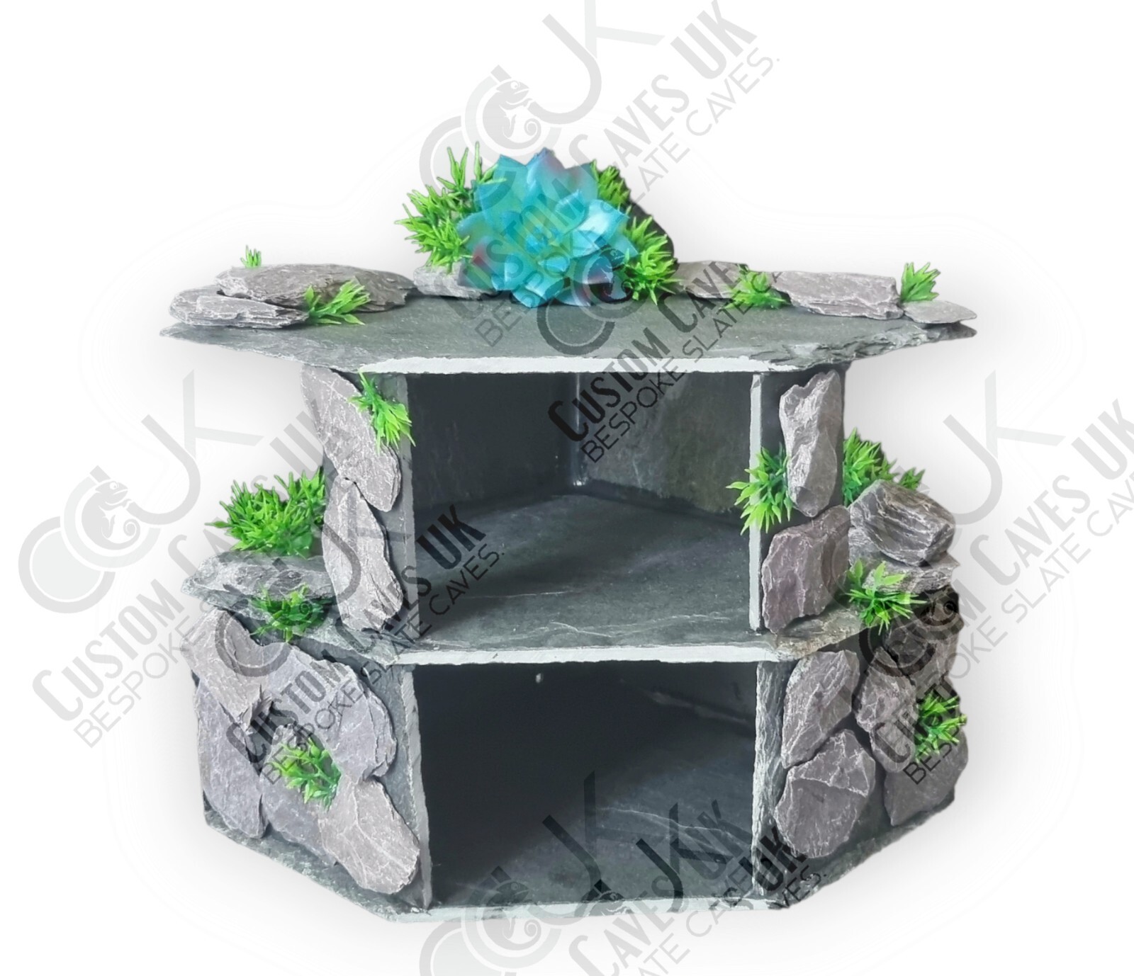 Bespoke Beautiful Corner Slate Axolotl Hide, Aquarium, Reptiles - made ...