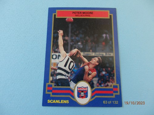 PETER MOORE - MELBOURNE - 1986 AFL VFL SCANLENS FOOTBALL CARD NUMBER 63 ...