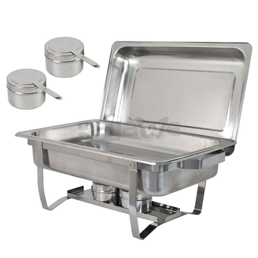 4 PACK CATERING STAINLESS STEEL CHAFER CHAFING DISH SETS 8 QT PARTY ...