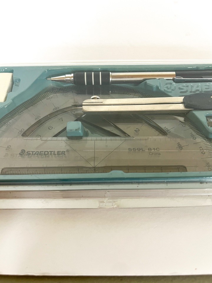 Staedtler 8 Piece Geometry Math Student School Set w/Metal Compass ...