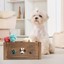 Paw Shaped Dog Toys Chest Storage Collection Box Wooden Crates Gift ...