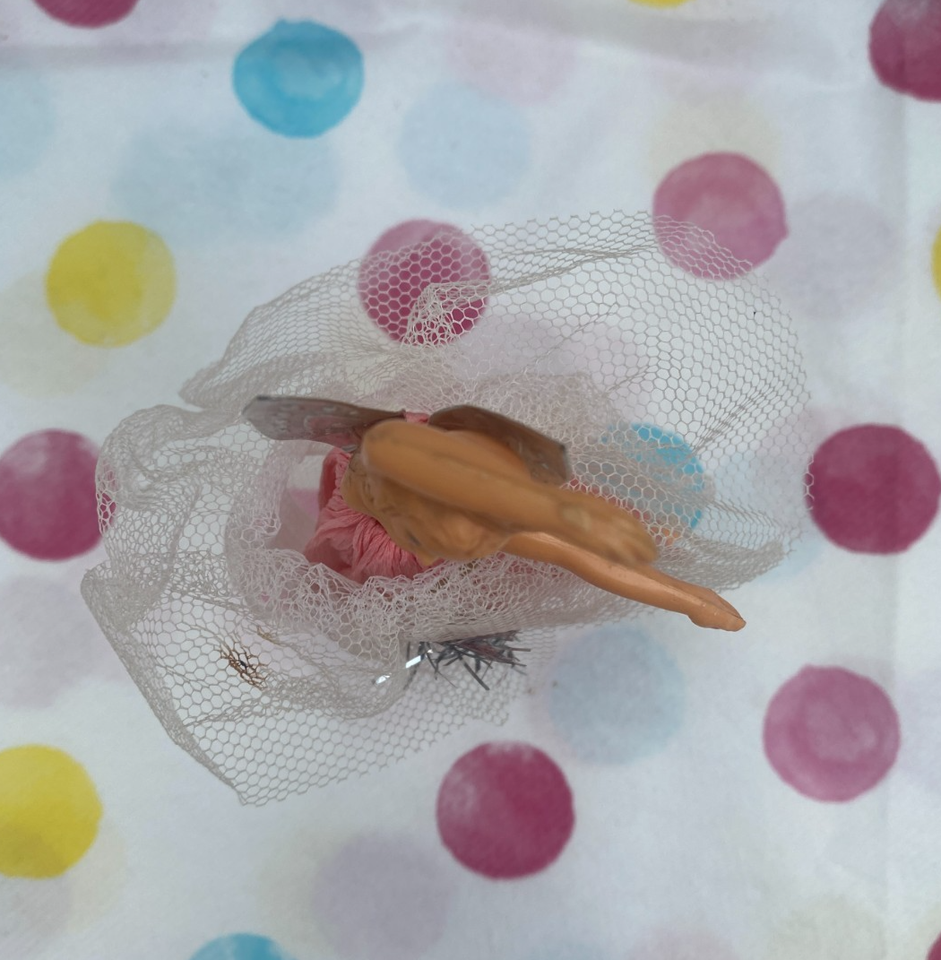 Vintage Dibro Pink Ballerina Fairy Christmas Tree Decoration Paper ...