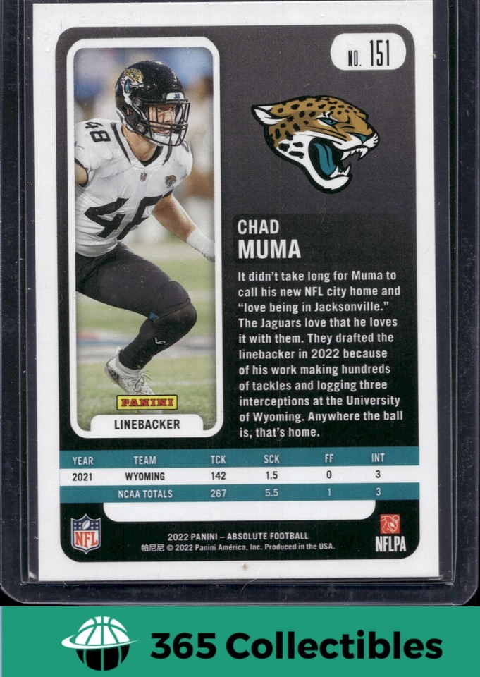 2022 Absolute Chad Muma RC #151 Football Jacksonville Jaguars | eBay