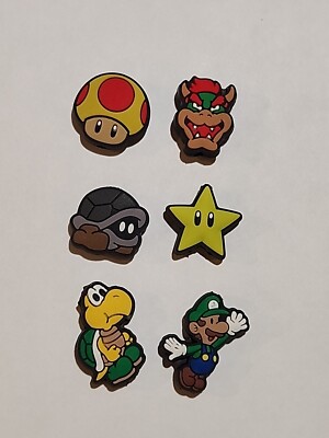6 Pcs Luigi Bowser Super Mario Set Mix Silicone Focal Beads Beadable ...