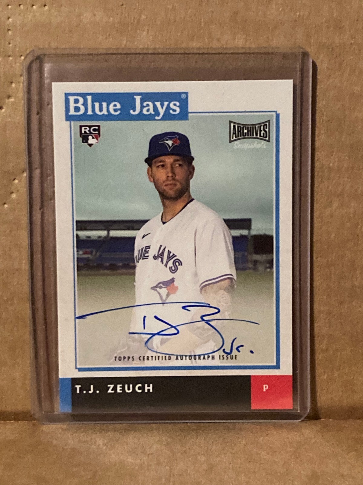TJ Zeuch 2020 Topps Archives Snapshots Rookie Auto RC AS-TZ | eBay