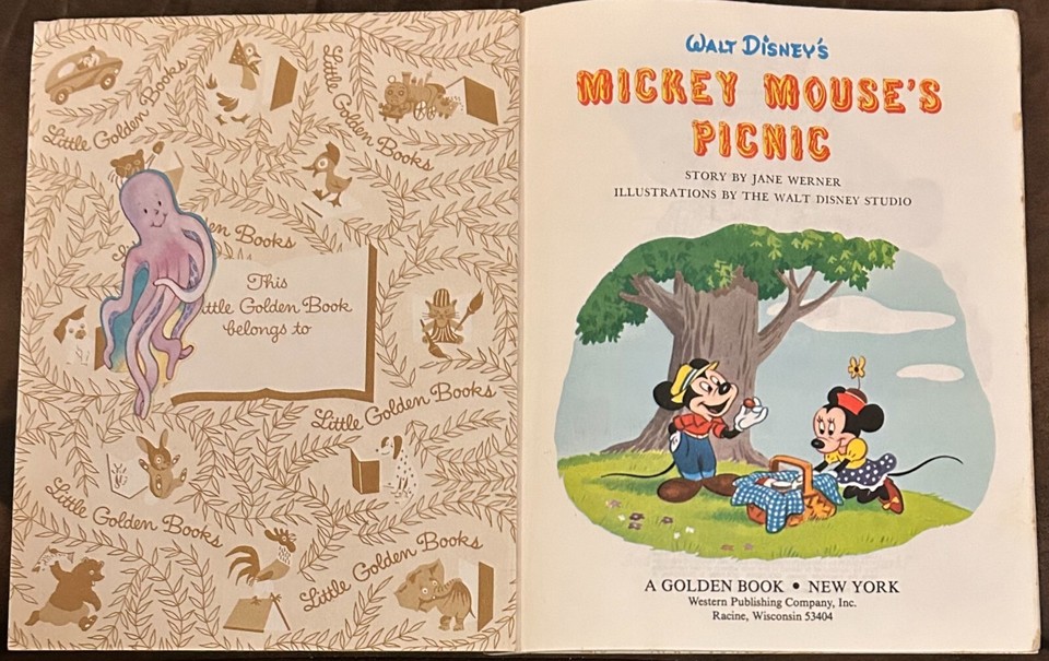 A Little Golden Book Walt Disney’s Mickey Mouse’s Picnic 1950 (A Pickle ...