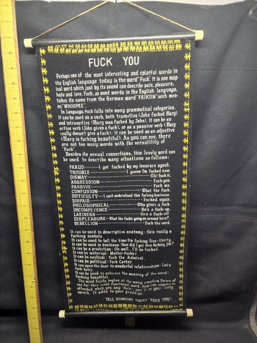 Vintage Rude Graphic F@ck U You Wall Banner | eBay