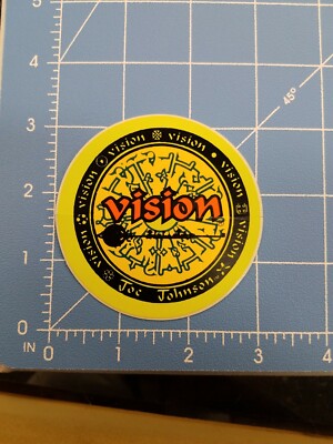 NOS Vision Skateboard Sticker - Joe Johnson Hieroglyphic - Yellow ...