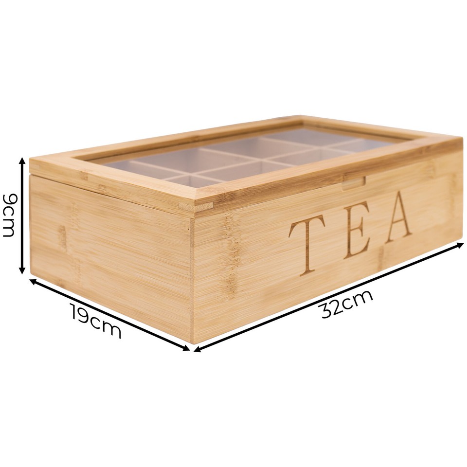 Wood Tea Bag Organisers Tea / Coffee Storage Case Boxes Acrylic Lids | eBay