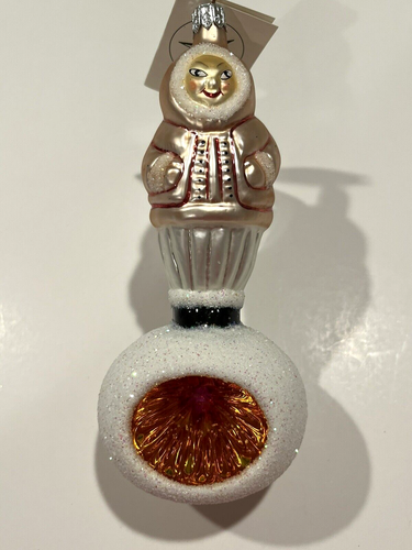 RARE Radko Eskimo on Snowball w/Reflector Xmas Ornament #94-287-0 1994 ...