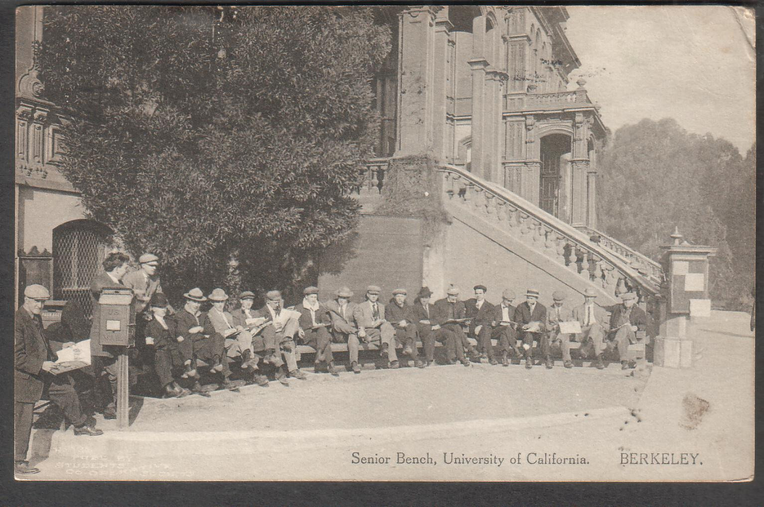 1914 post card Senior Bench University Of California Berkeley ...