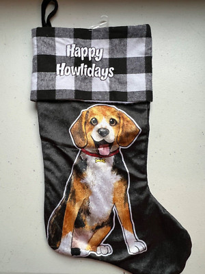 ASPCA Christmas Stocking " HAPPY HOWLIDAYS " BEAGLE BLACK NEW | eBay