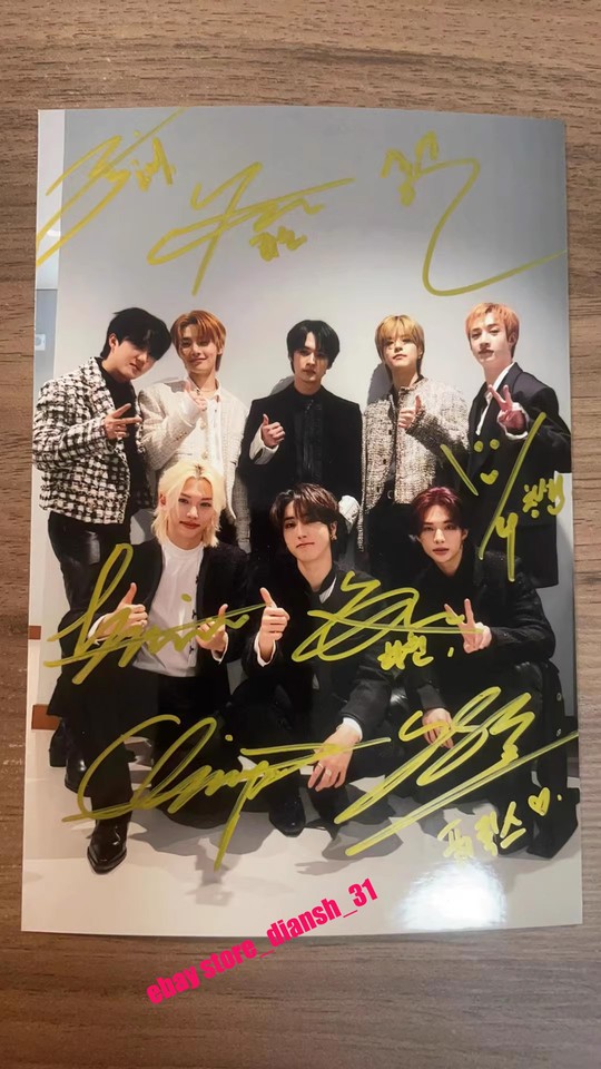 Stray Kids SKZ Group Signed Photo JJAM Autographed K-POP Collection ...