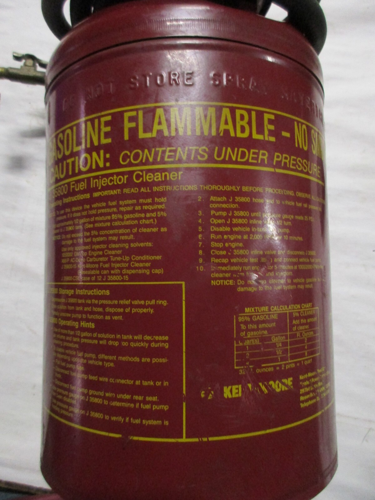 Kent-Moore Tool J-35800 Fuel Injection Cleaner | United States | Fuel ...