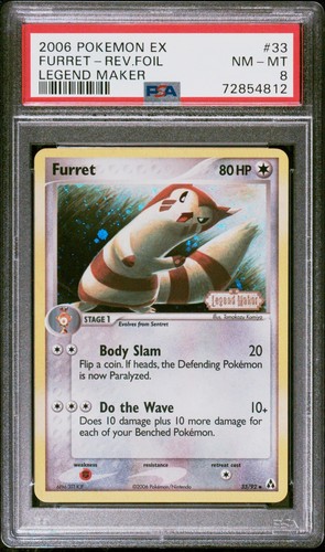 Pokemon Card Furret 33/92 Reverse Holo EX Legend Maker PSA 8 NM-MT | eBay