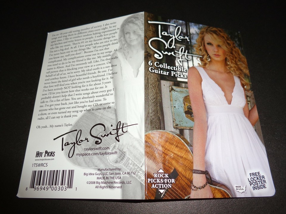 TAYLOR SWIFT 6 Collectible Guitar Picks NEW Taylor Swift GUITAR PICK ...