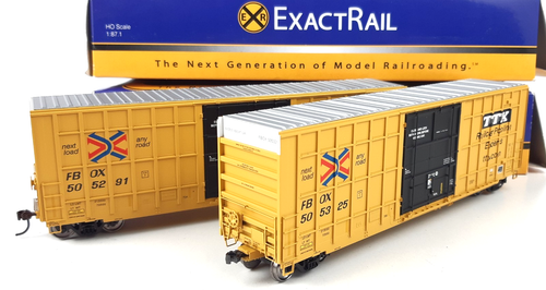 EXACTRAIL TRINITY 6275 BOX CARS X 2 RAILBOX TTX FBOX VERY GOOD BOXED HO ...